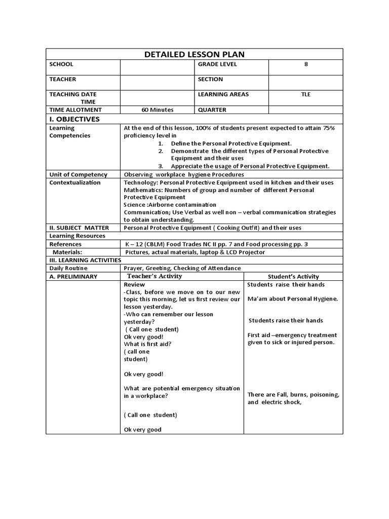 Tle8 Cookery Ppe | PDF | Personal Protective Equipment