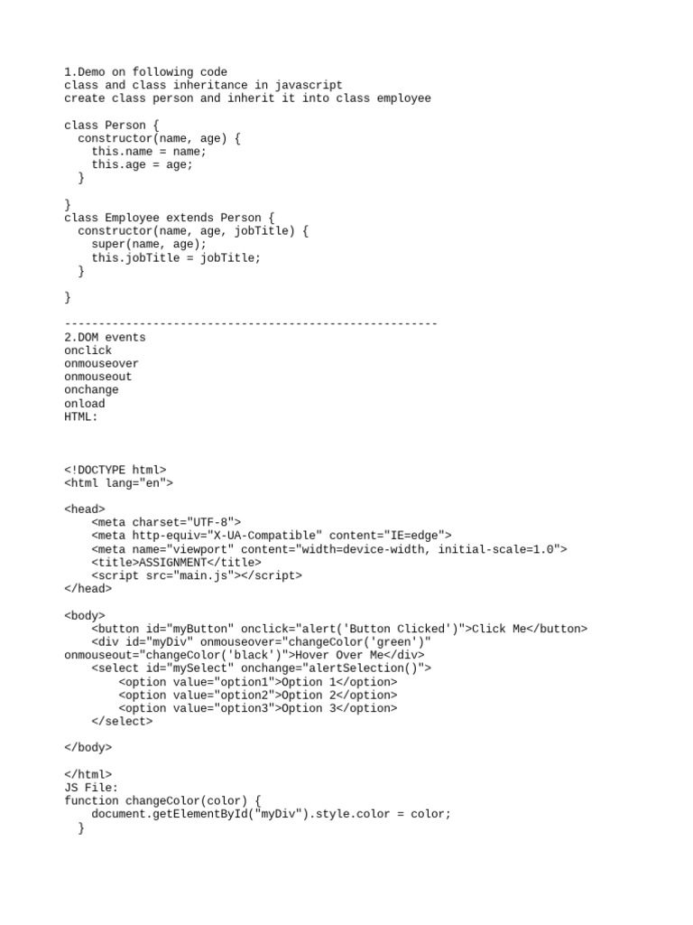 Web Development Day4 Assignment | PDF | Java Script | Web Standards