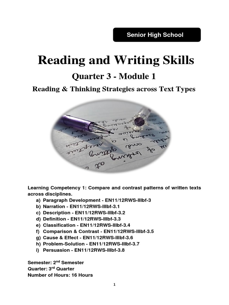 Reading & Writing Skills Module | PDF | Narration | Plot (Narrative)