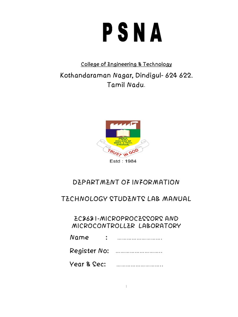 MPMC Lab Student Manual | PDF MPMC Lab Student Manual | PDF