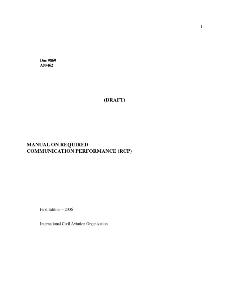 ICAO Manual on RCP Guidelines | PDF | Air Traffic Control | Communication