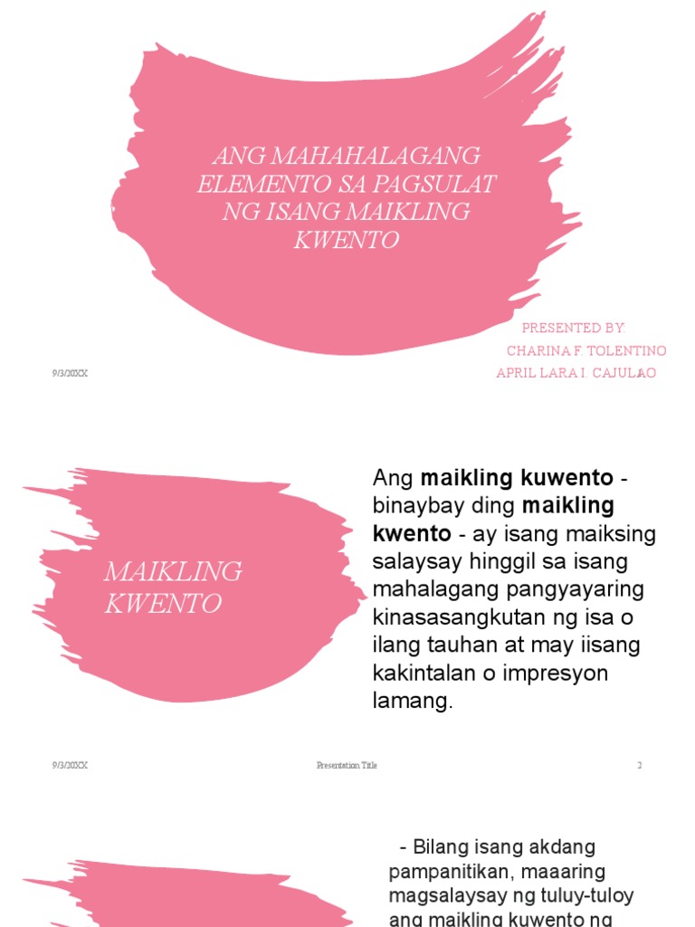 Ang Mahahalagang Elemento Sa Pagsulat NG Isang Maikling | PDF