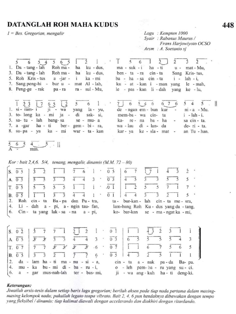 Datanglah Roh MH Kudus | PDF