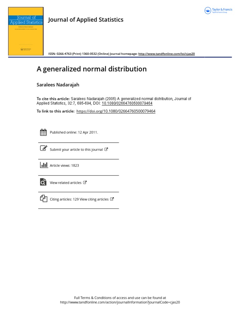 A Generalized Normal Distribution Pdf Normal Distribution Variance