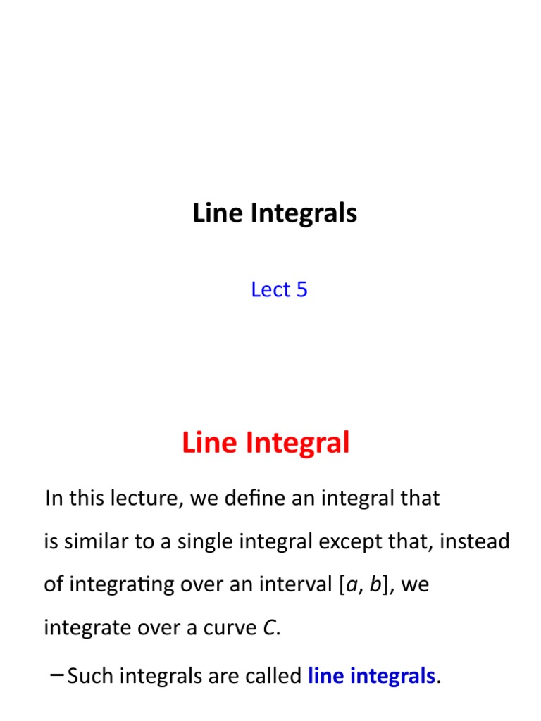 Lect5 Line Integral | Download Free PDF | Integral | Curve
