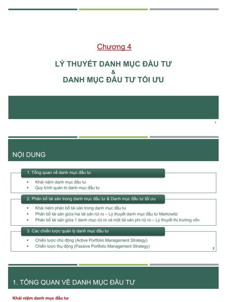2023 - Quan Ly Dau Tu - Chuong 4 - DMDT | PDF