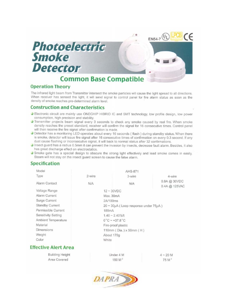 Ahs-871 Smoke Detector | PDF