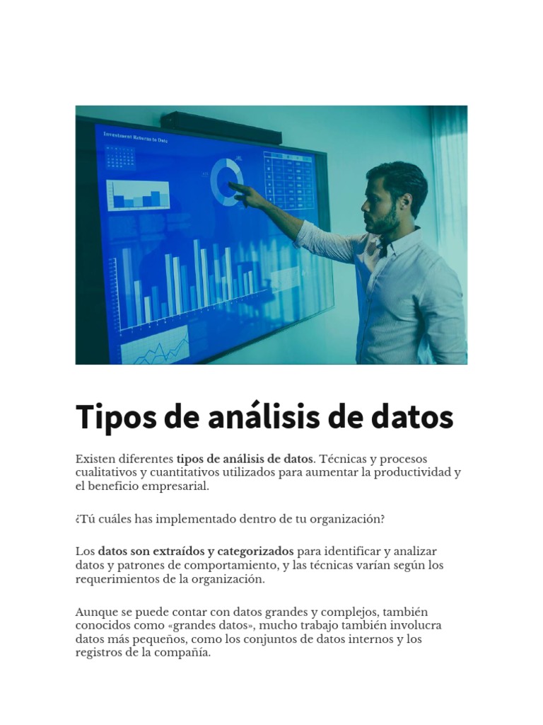 Tipos de Analisis de Datos | PDF | Análisis de los datos | Inteligencia de negocios