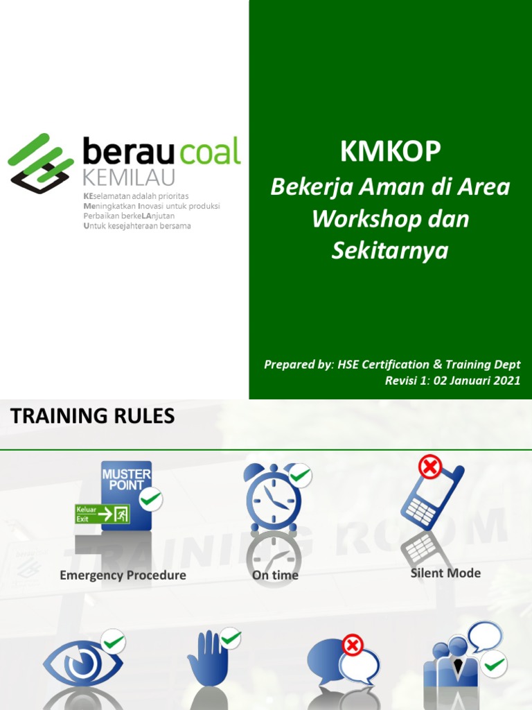 Bekerja Dengan Aman Pada Workshop Dan Area Sekitarnya | PDF