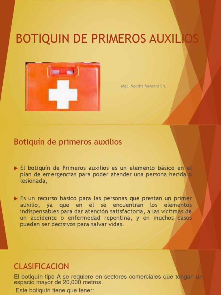 Botiquin de Primeros Auxilios | PDF | Primeros auxilios | Herida