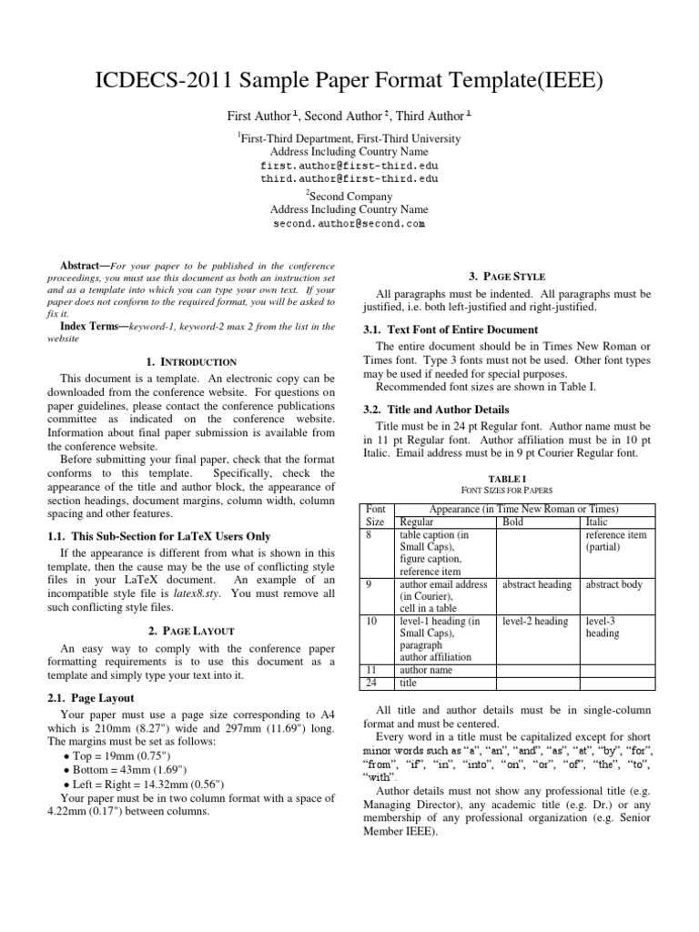 IEEE Paper Format | PDF