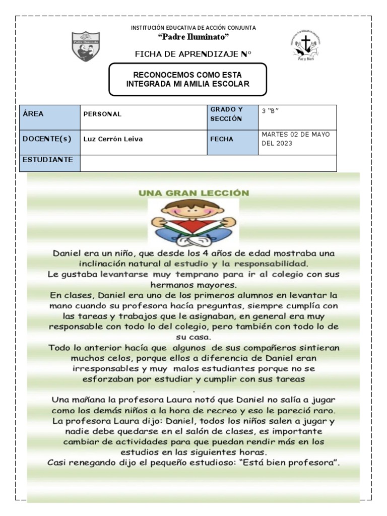 Ficha Ps Familia Educativa | PDF