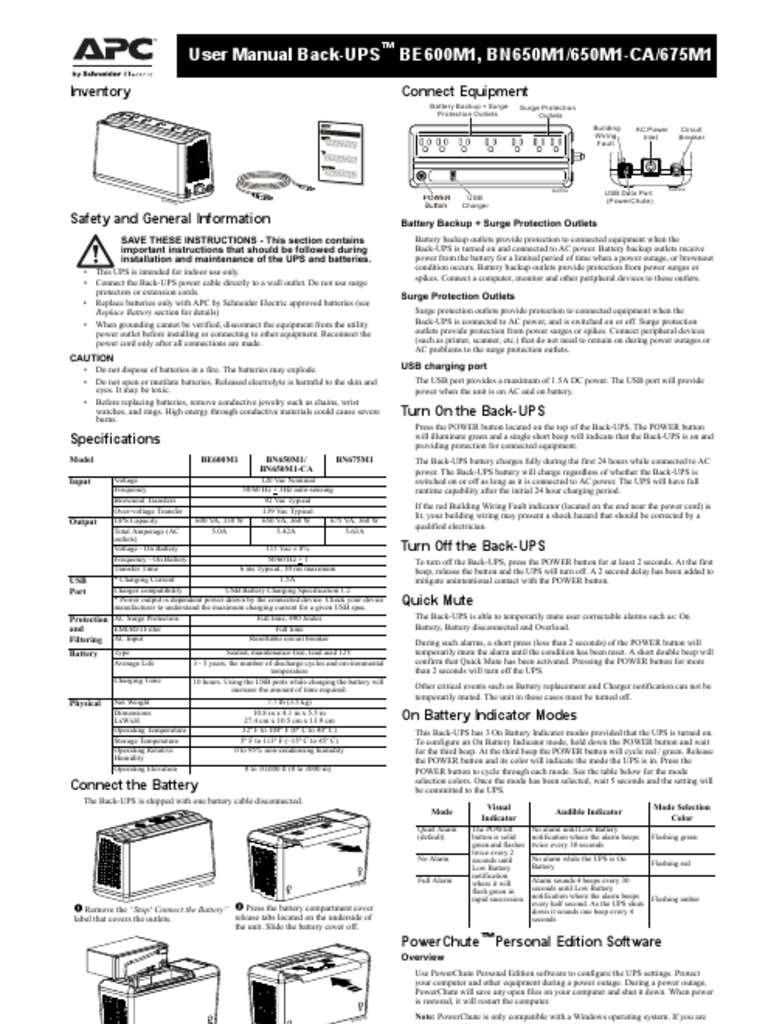 Apc 800 User Guide Pdf Battery Charger Alternating Current