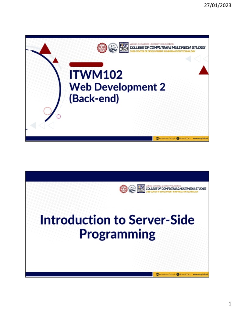 ITWM102-Lecture 1 (Prelim) | PDF
