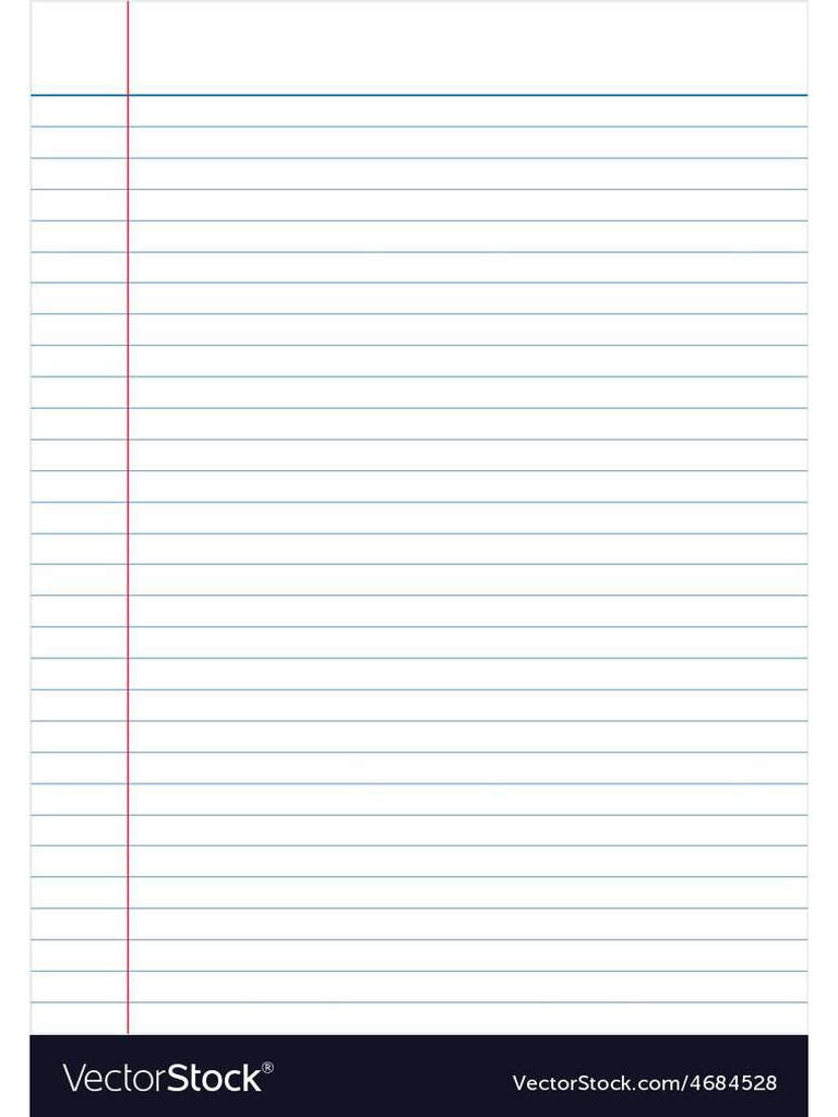 Notebook Paper Full Page Isolated Background Empty Vector 4684528 | PDF