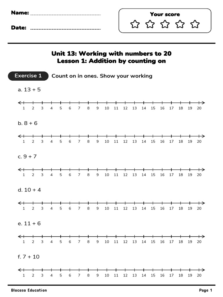 S1U13L1 Addition by Counting On | PDF