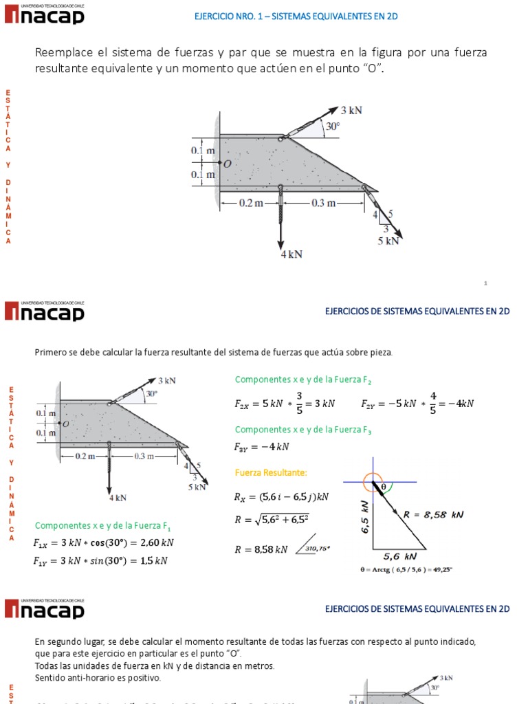 08 Solución Ejercicio - Estática Parte 02 | PDF | Fuerza | Tensión (Física)