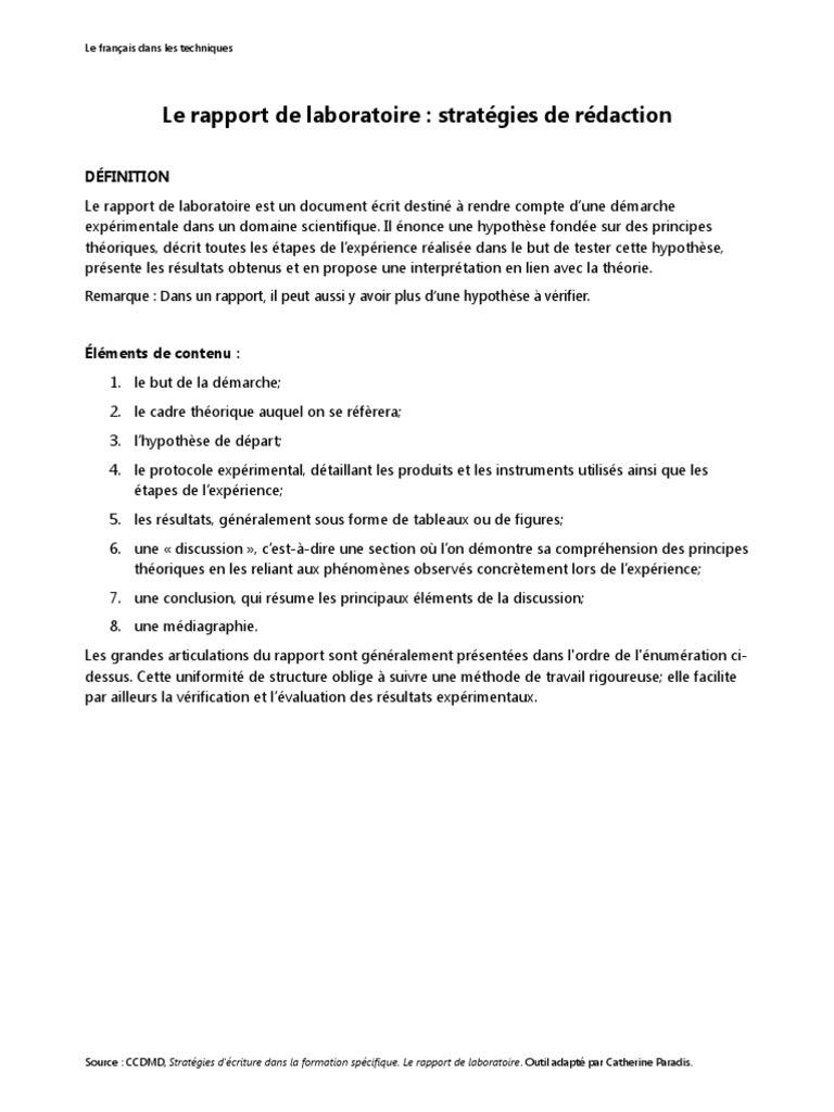 Rédaction efficace d'un rapport de laboratoire | PDF | Expérience | Théorie