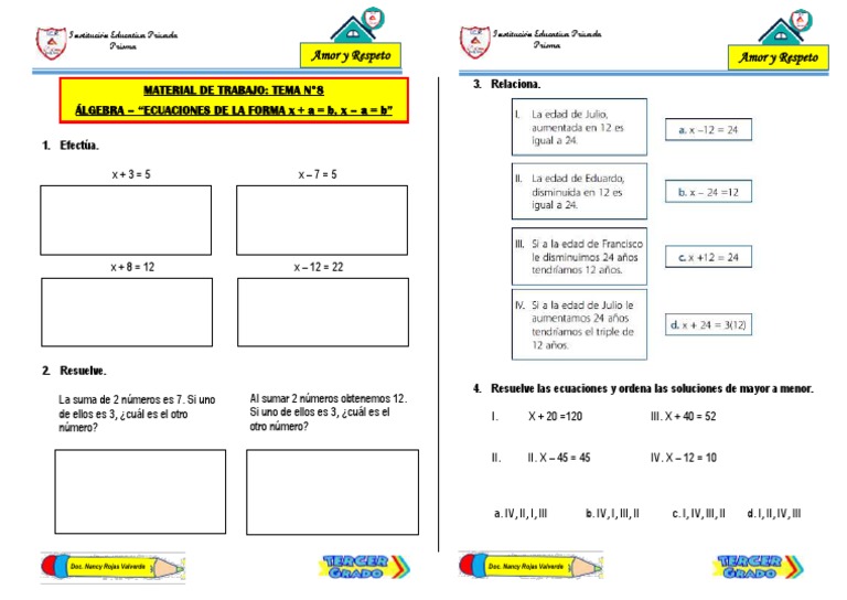 Tema 8 - Ecuaciones de La Forma X + A B | PDF