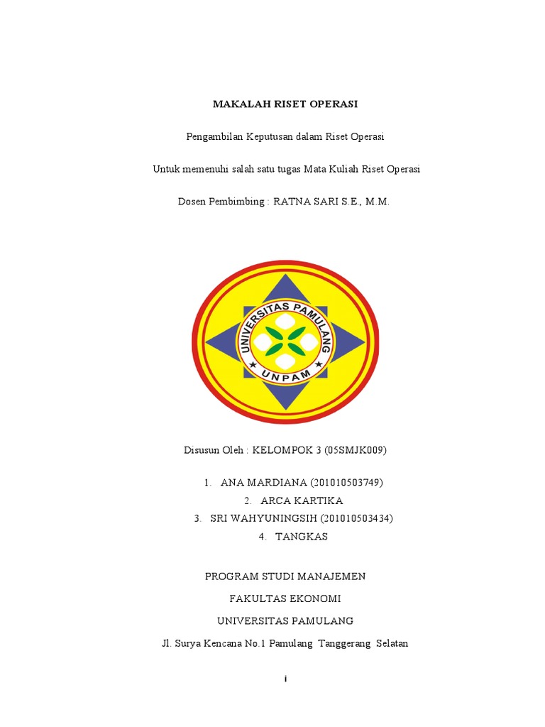 Makalah Riset Operasi | PDF