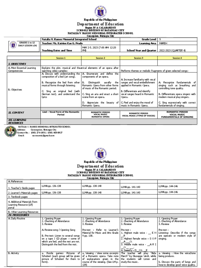 q4 DLL Music | PDF | Theatre | Opera