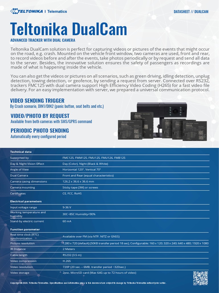 Dualcam Datasheet | PDF | Video | Camera