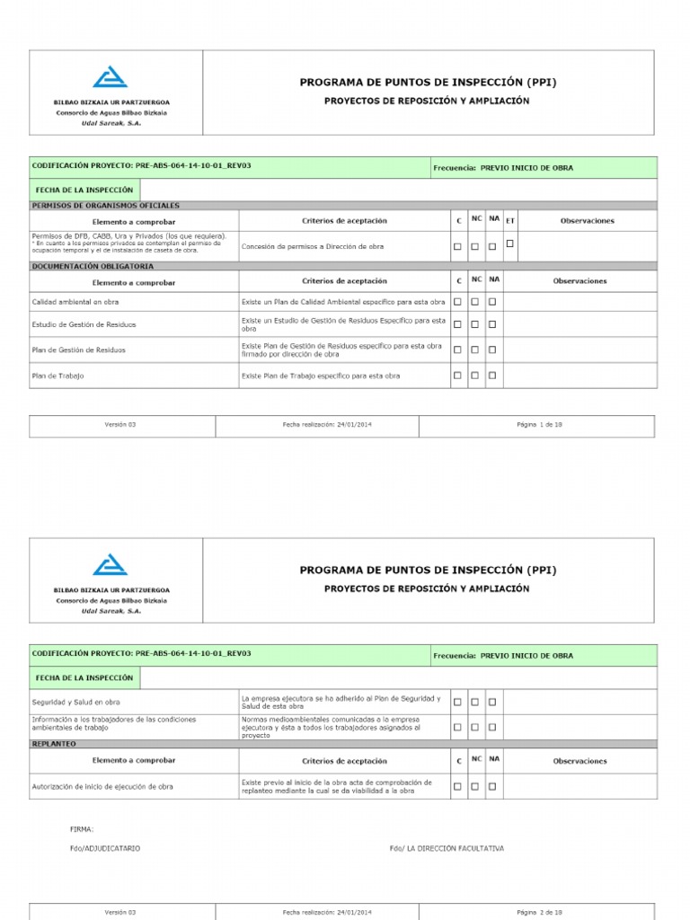 PROGRAMA DE PUNTOS DE INSPECCIÓN (PPI) - PDF | PDF
