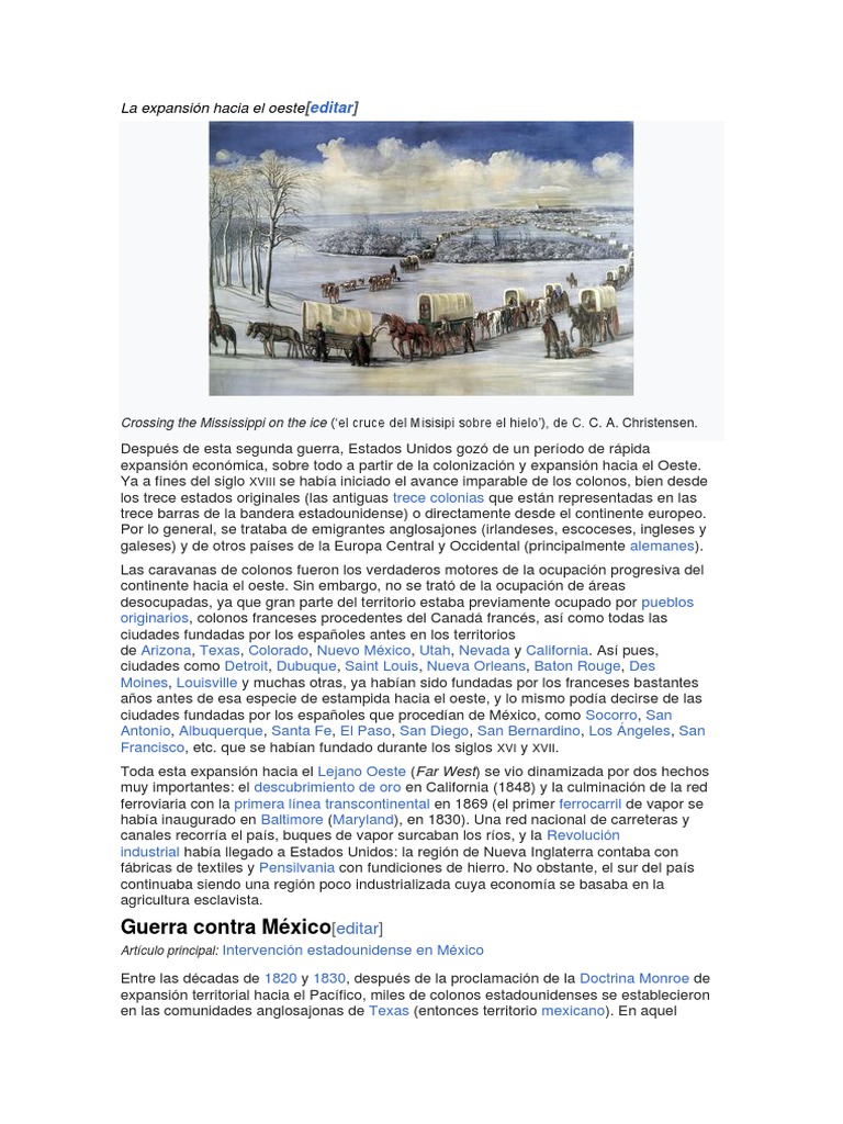 La Expansión Hacia El Oeste | PDF | Estados confederados de América ...