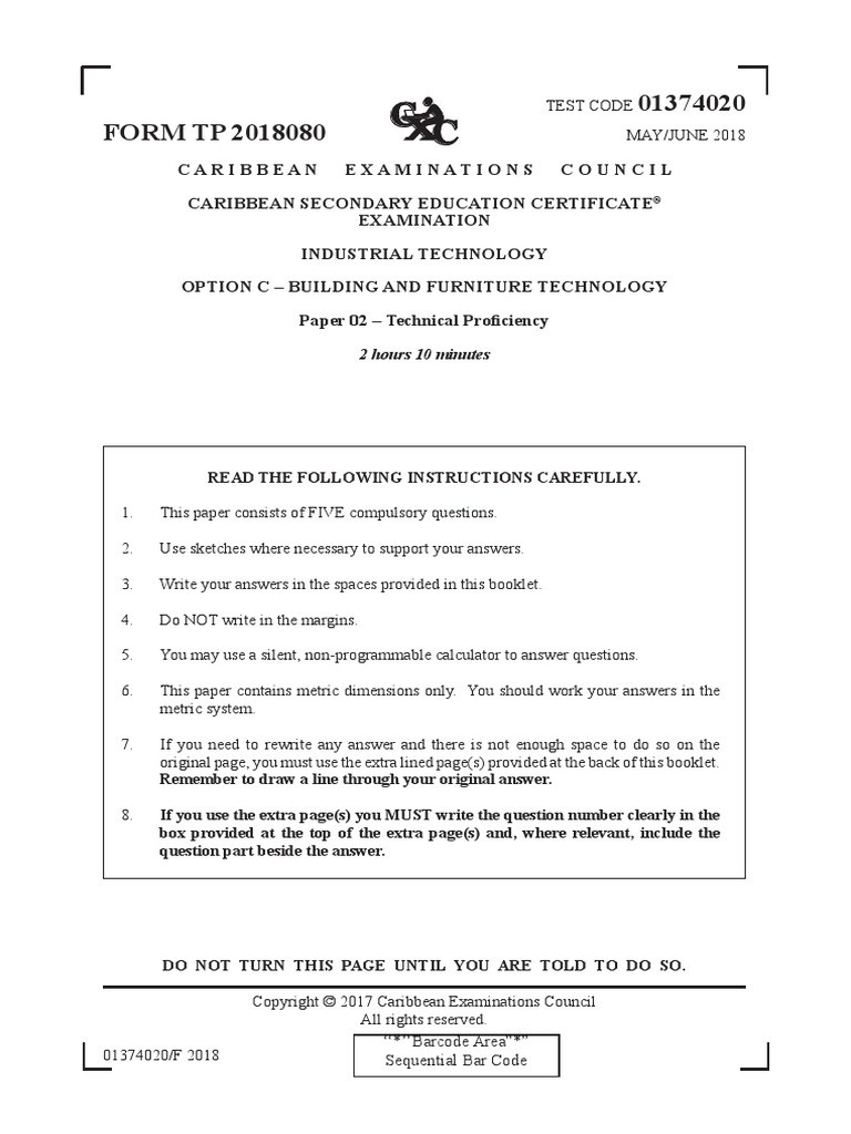 CSEC - Industrial - Technology - Building Technology 2017-2021 ...