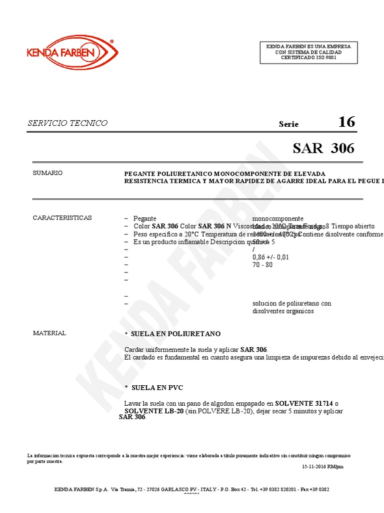 Sar 306 FT | PDF | Solvente | Ciencias fisicas