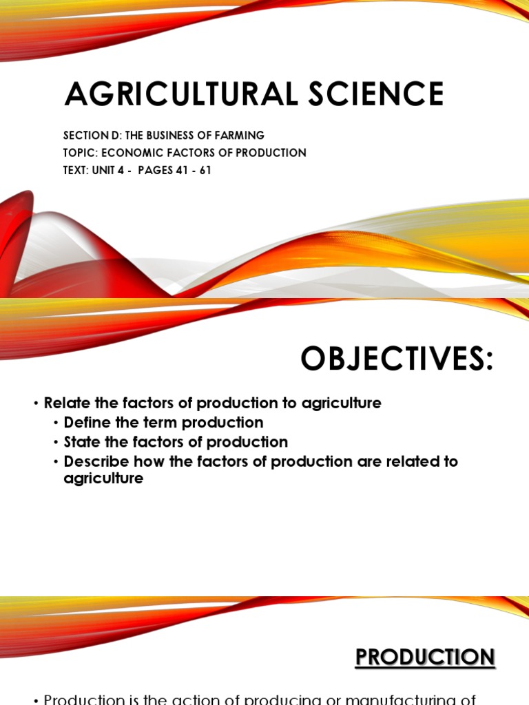 Factors of Production Related To Agriculture | PDF | Labour Economics ...
