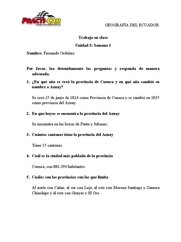 Trabajo en Clase UNIDAD 3 (Semana 1) | PDF