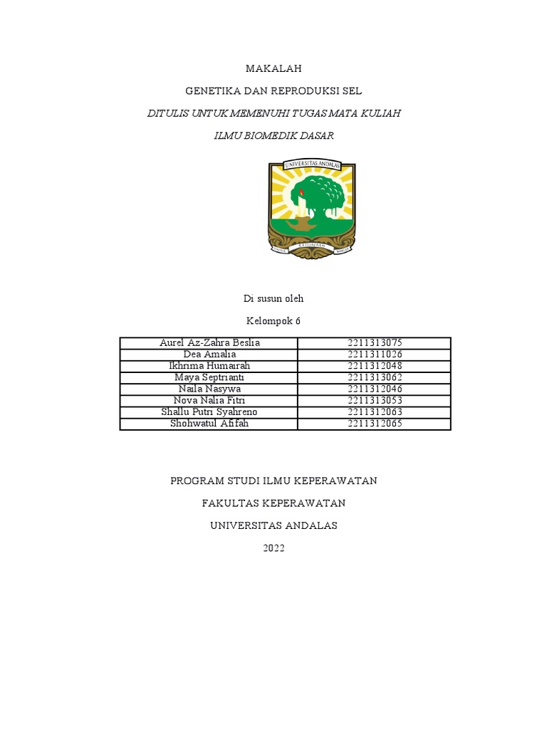 Ditulis Untuk Memenuhi Tugas Mata Kuliah Ilmu Biomedik Dasar | PDF