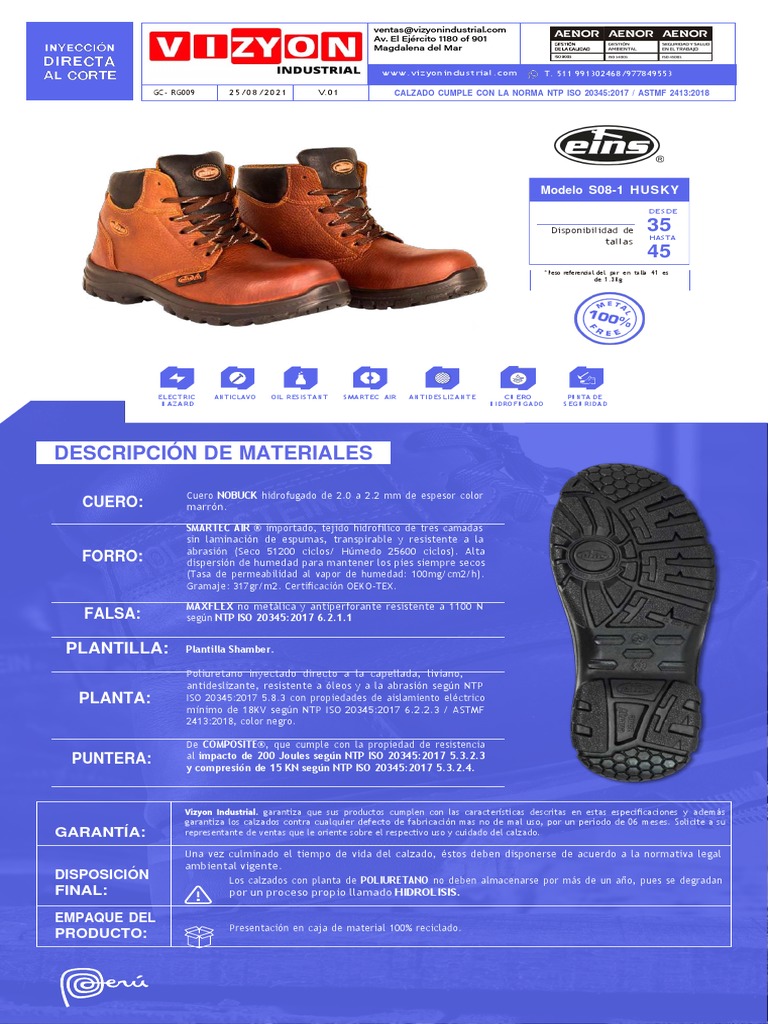 Ficha Tecnica S08 1 HUSKY 2023 | PDF | Sector secundario de la economía | Materiales