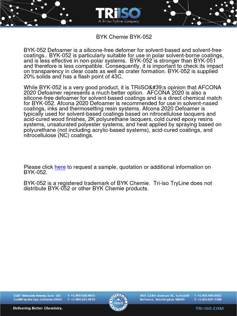 Byk Chemie Byk-052 Tds | PDF