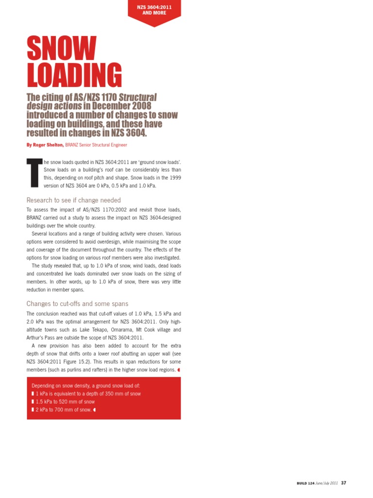 NZ Snow Loading | PDF