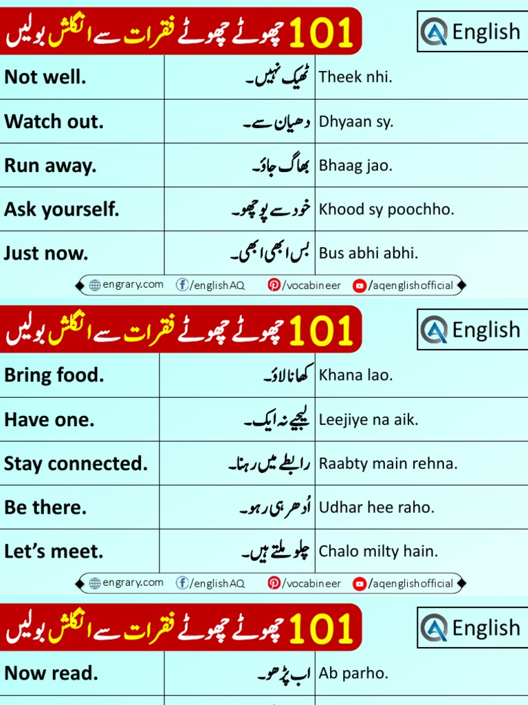 101 Short English Sentences | PDF