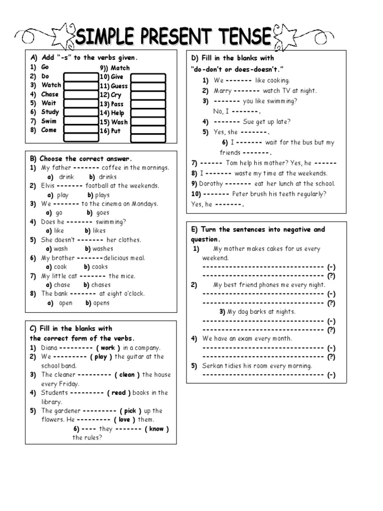 Simple Present Activity | PDF