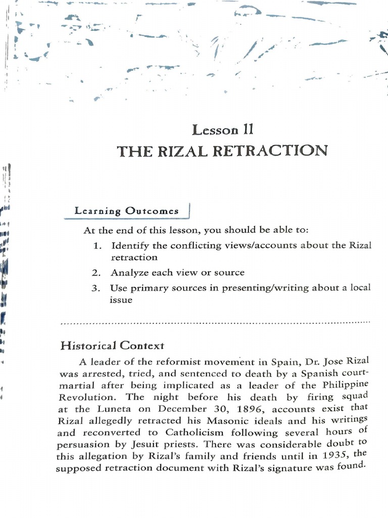The Rizal Retraction Pp. 138 To 151 | PDF