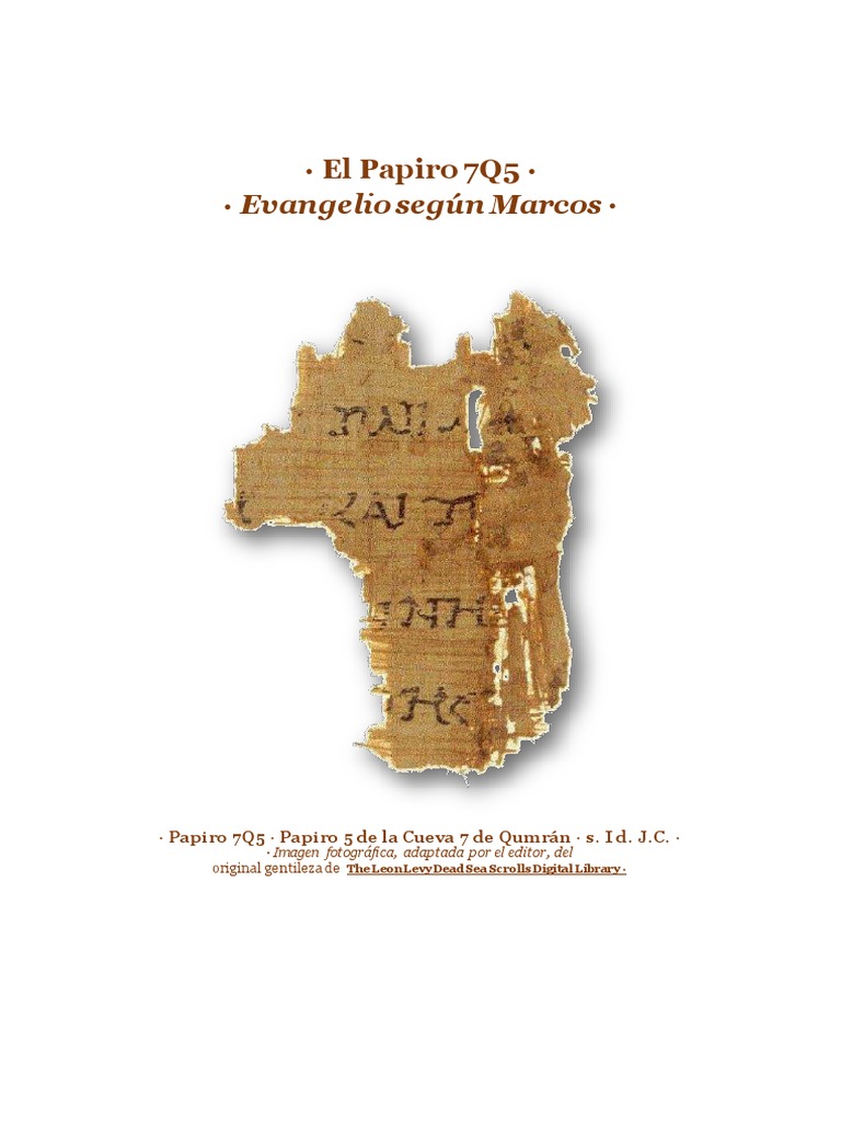 El Papiro 7Q5 Evangelio Segun Marcos Es | PDF | Escritura | Biblia