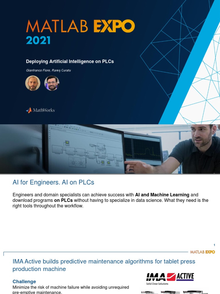Matlab Expo 2021 Deploying Ai On Plcs Edt | PDF | Intelligence (AI ...