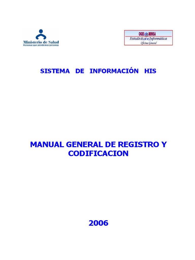 Manual HIS: Registro y Codificación 2016 | PDF | Diagnostico medico | Software