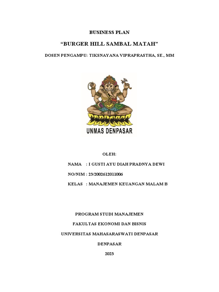 23 - I Gusti Ayu Diah Pradnya Dewi - Bisnis Plan Manajemen Perbankan ...