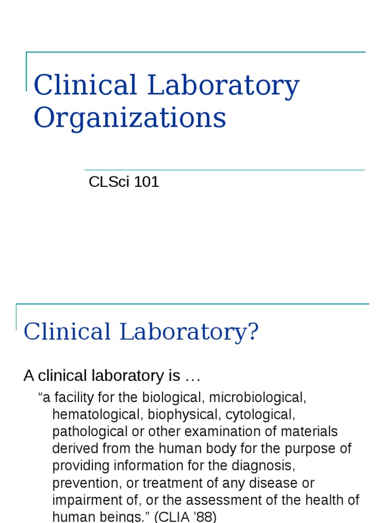Clinical Lab Org | PDF | Pathology | Medical Laboratory