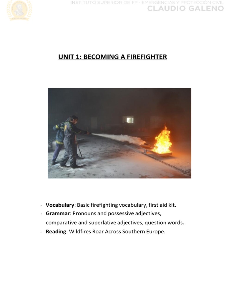 Unit 1 How To Be A Firefighter | PDF | Firefighter | Fires