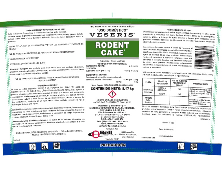Etiqueta Rodent Cake | PDF
