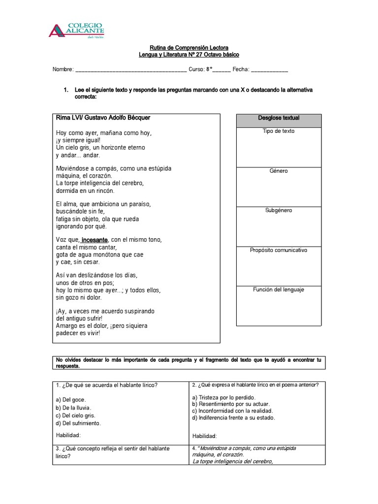 Comprensión Lectora | PDF | Poesía
