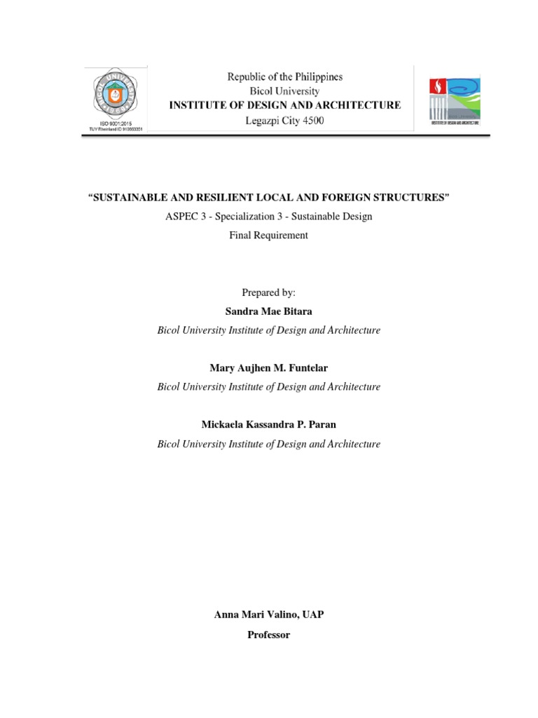 Bitara, Funtelar, & Paran - BSArch 4E (Final Output) | PDF | Green ...