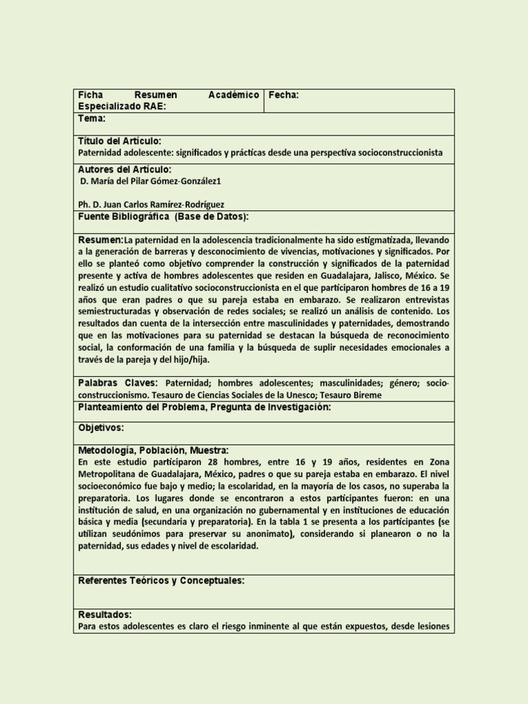 Formato Ficha RAE | PDF