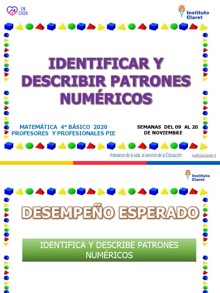 Patrones Numéricos para 4° Básico | PDF